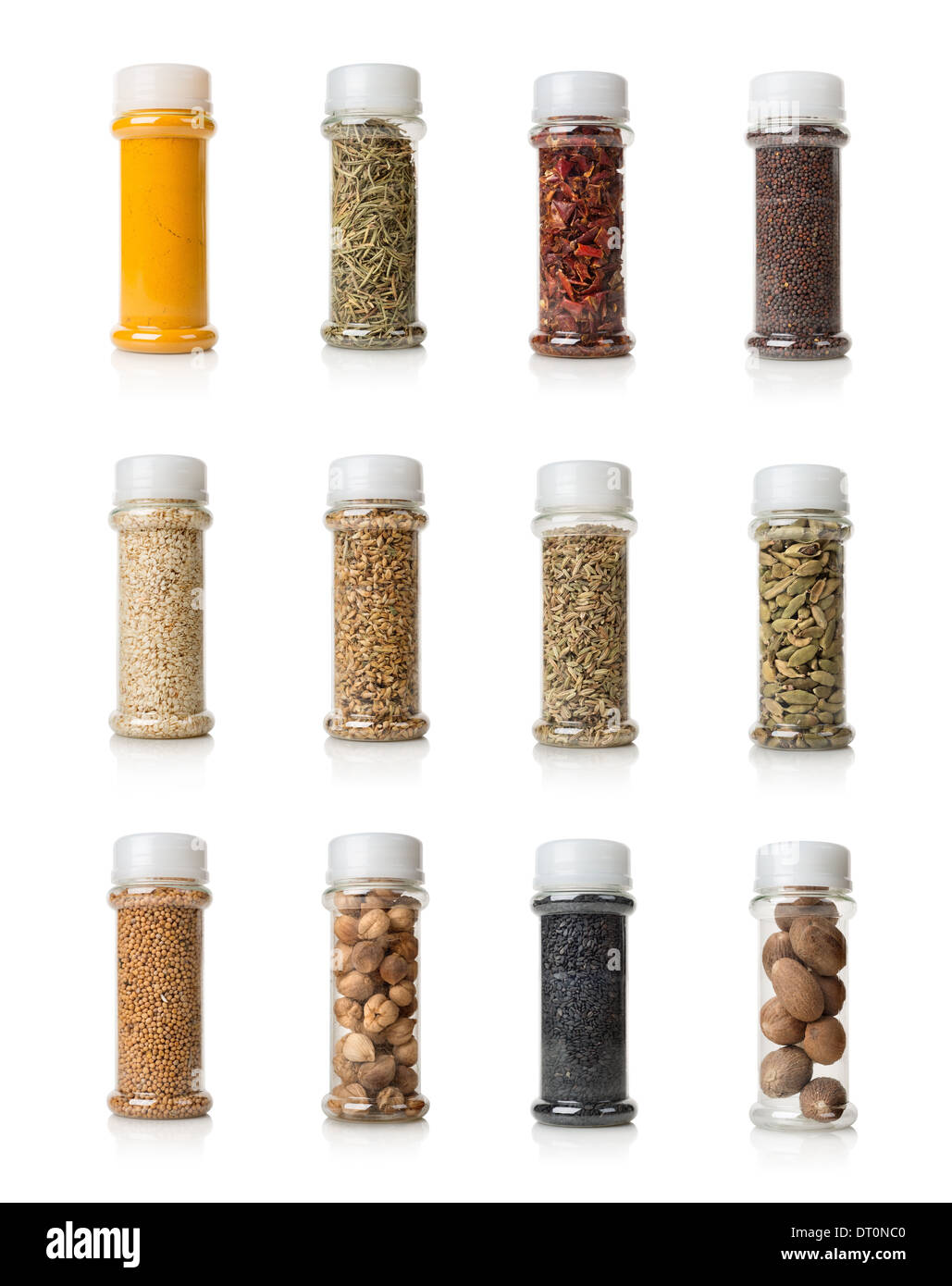 Collage of spices isolated on white background Stock Photo - Alamy