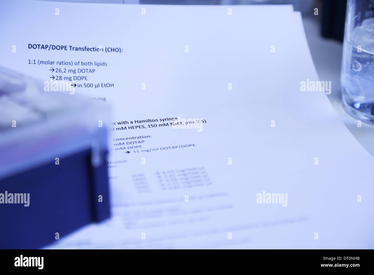protocol in a research lab Stock Photo - Alamy