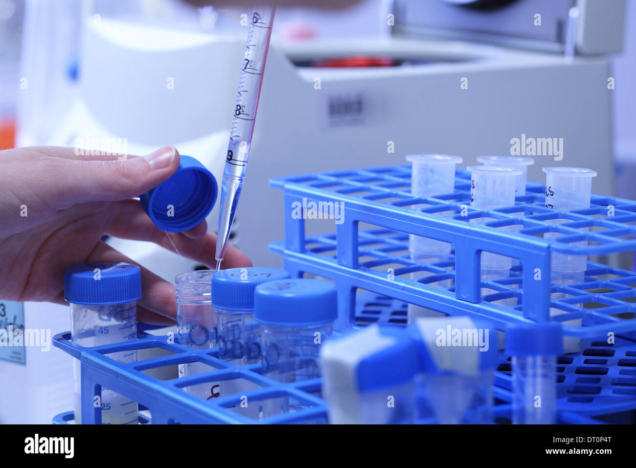 lab tools or work steps in a biological labor of research Stock Photo ...