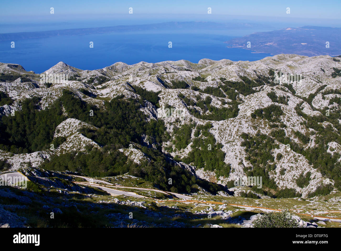 Picturesque mountain range in Nature Park Biokovo on Dalmatian coast ...