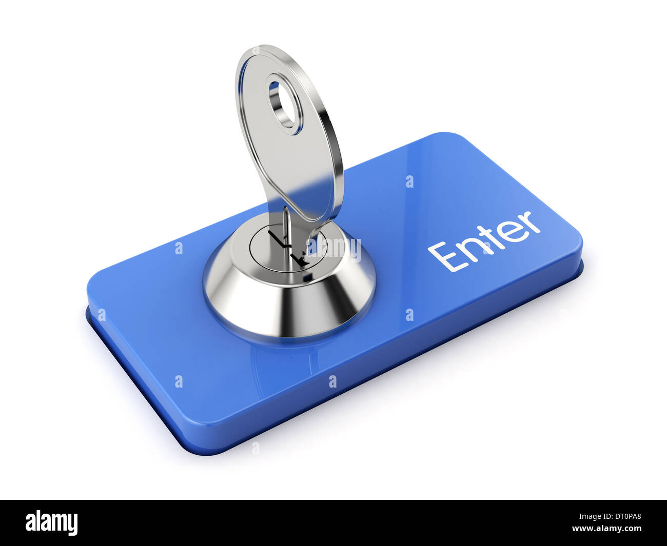 3d render of key locking computer button. Security concept Stock Photo ...