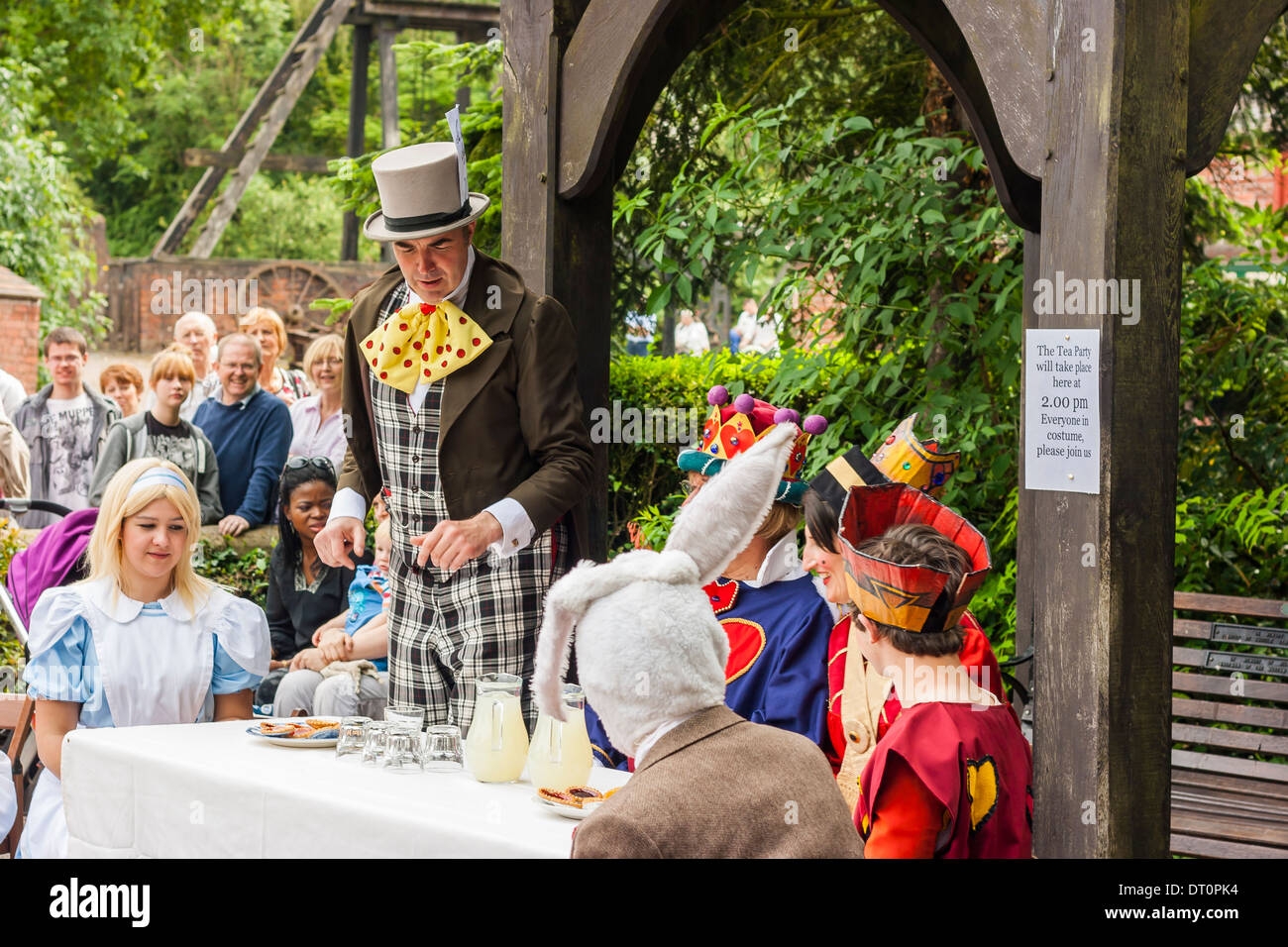 Actors performing in the Mad Hatters Tea Party at Blists Hill Victorian ...
