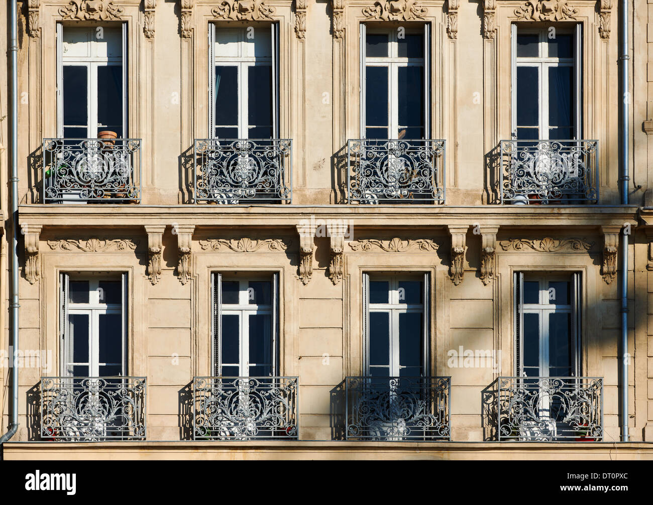 Classic medieval architecture details, windows from Marseille, France ...