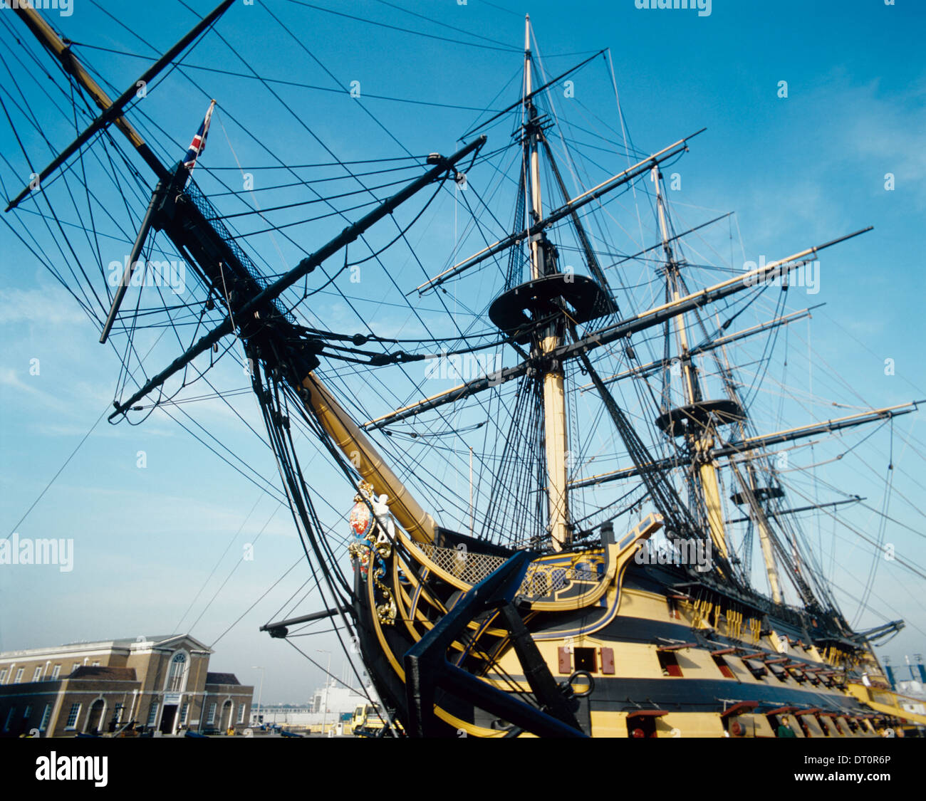 UK, England, Portsmouth Historic Dockyard, HMS Victory, from Starboard ...