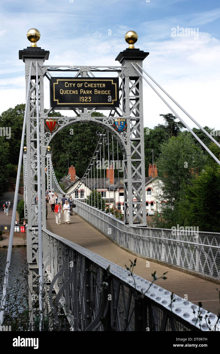 The Queens Park Bridge across the River Dee in Chester, England Stock ...