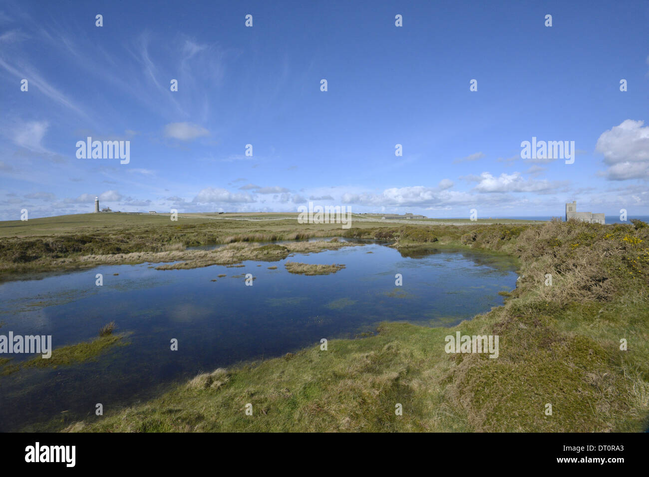 Rocket Pole Pond looking towards the Old Light, village and St Helen's ...