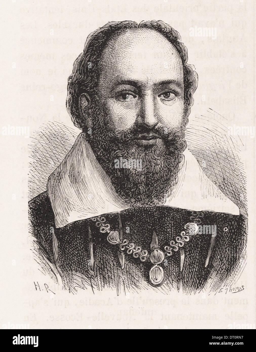 Portrait of Sulli - French engraving XIX th century Stock Photo - Alamy