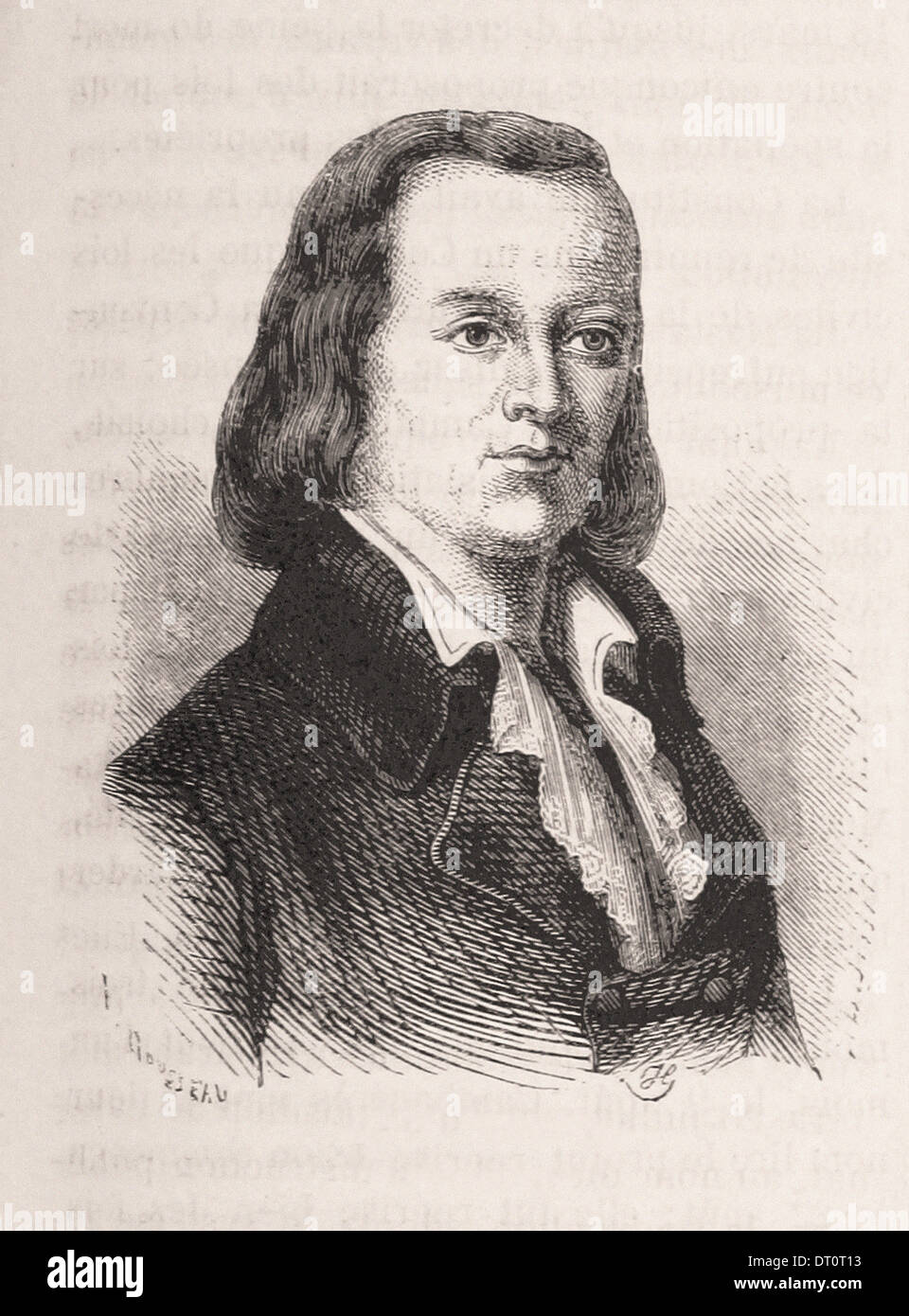 Portrait of Chappe - French engraving XIX th century Stock Photo - Alamy