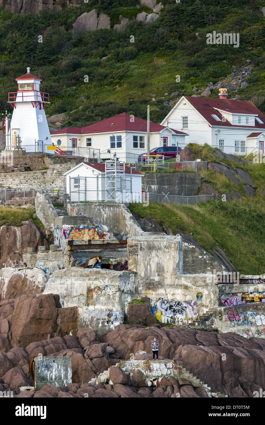 Fort Amherst lighthouse at the entrance to the narrows of St John's ...