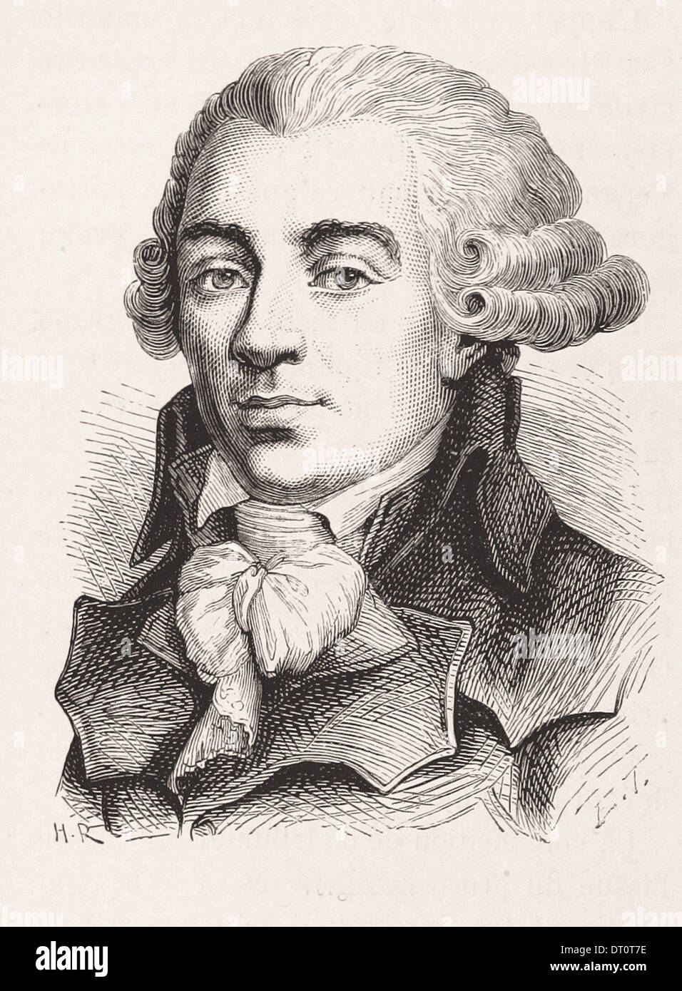 Portrait of Vergniaud - French engraving XIX th century Stock Photo - Alamy