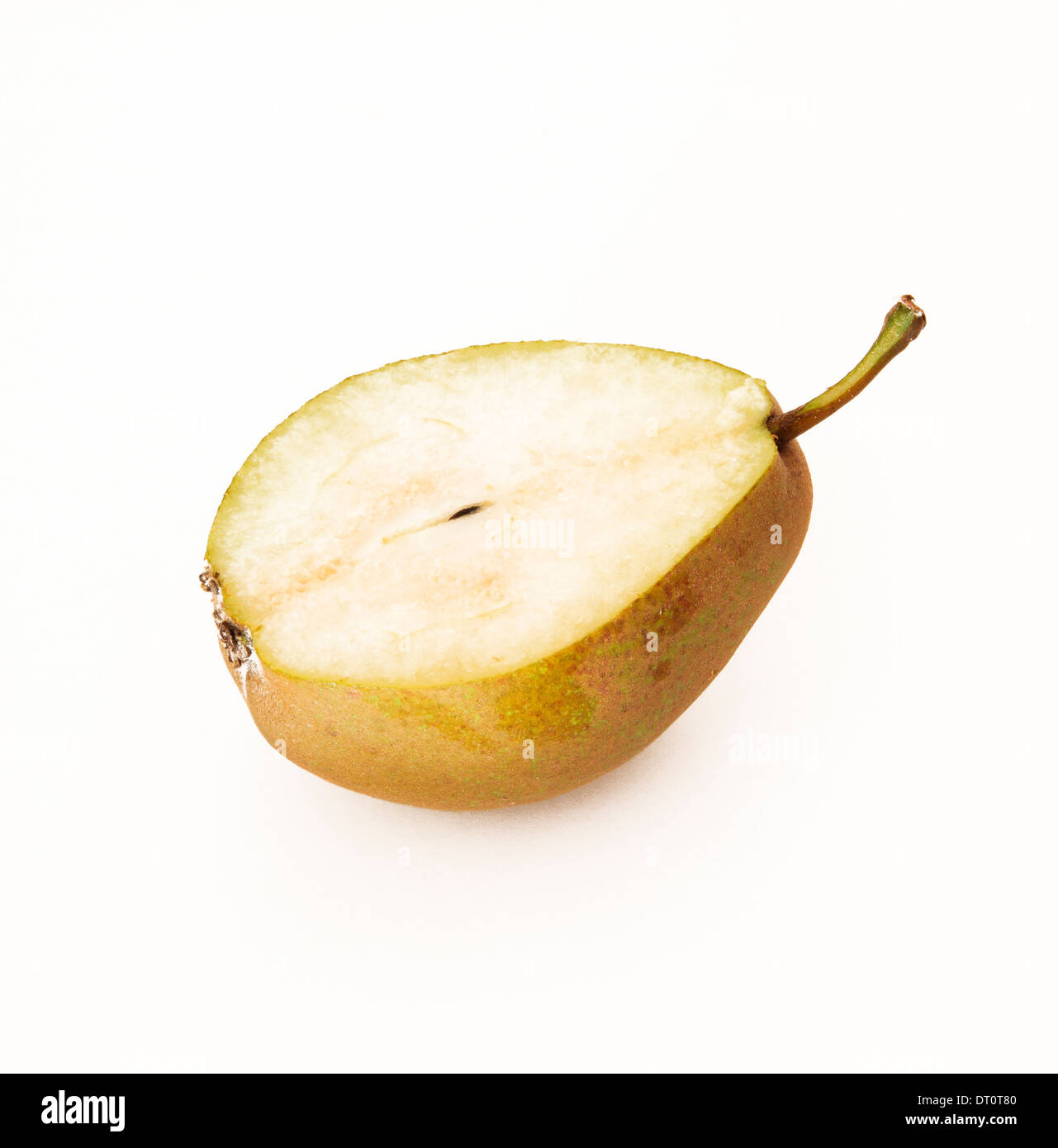 Worcester Black Pear ( Pyrus nigra ) on a White Background, UK Stock ...