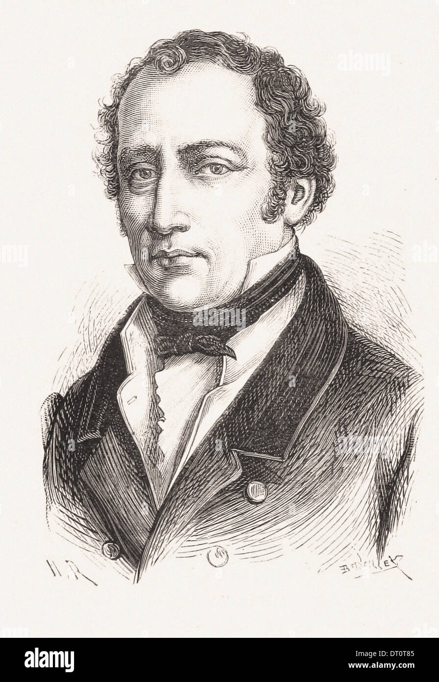 Portrait of Manuel - French engraving XIX th century Stock Photo - Alamy