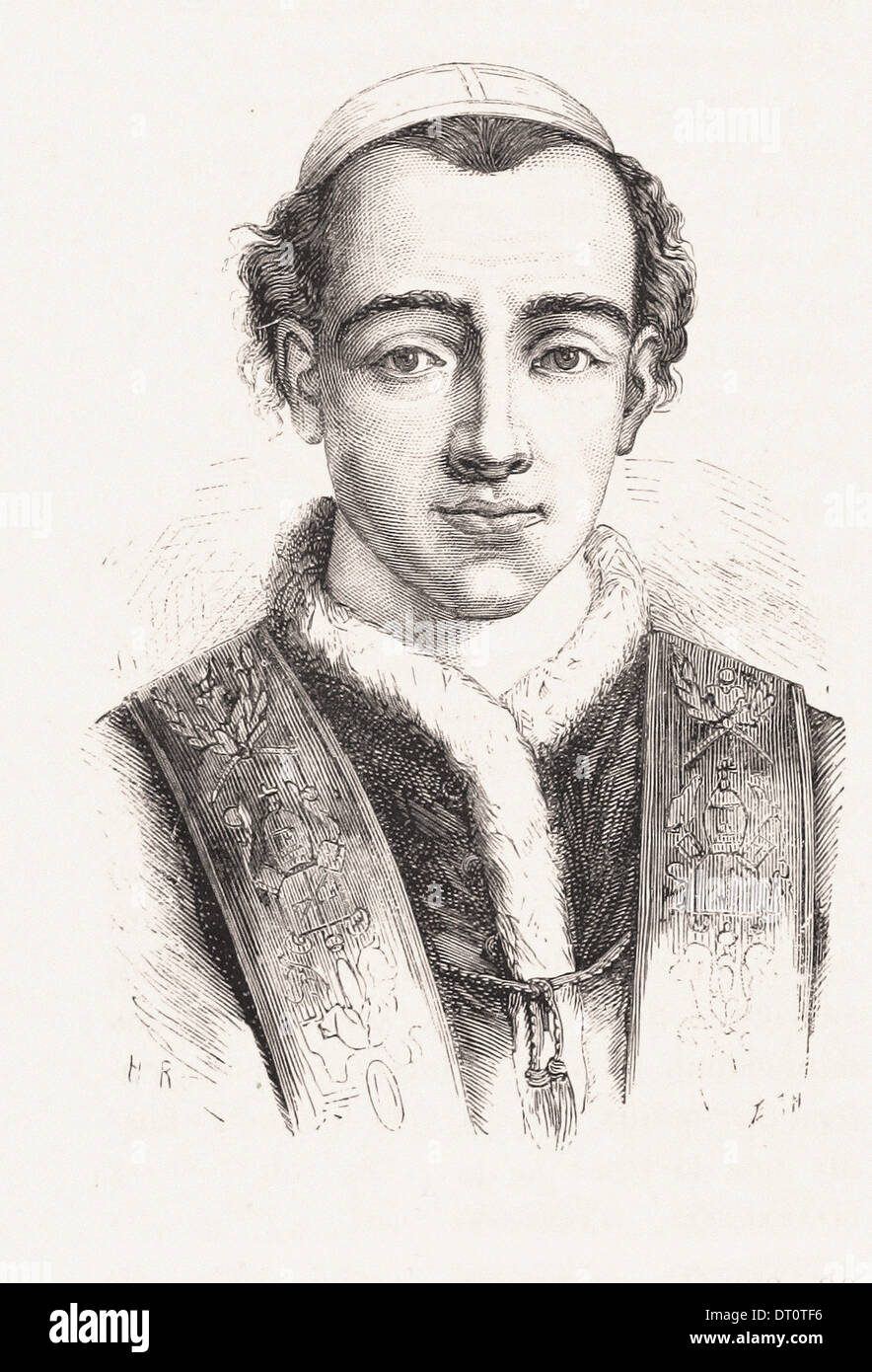 France portrait of leon xii french engraving xix th century hi-res ...