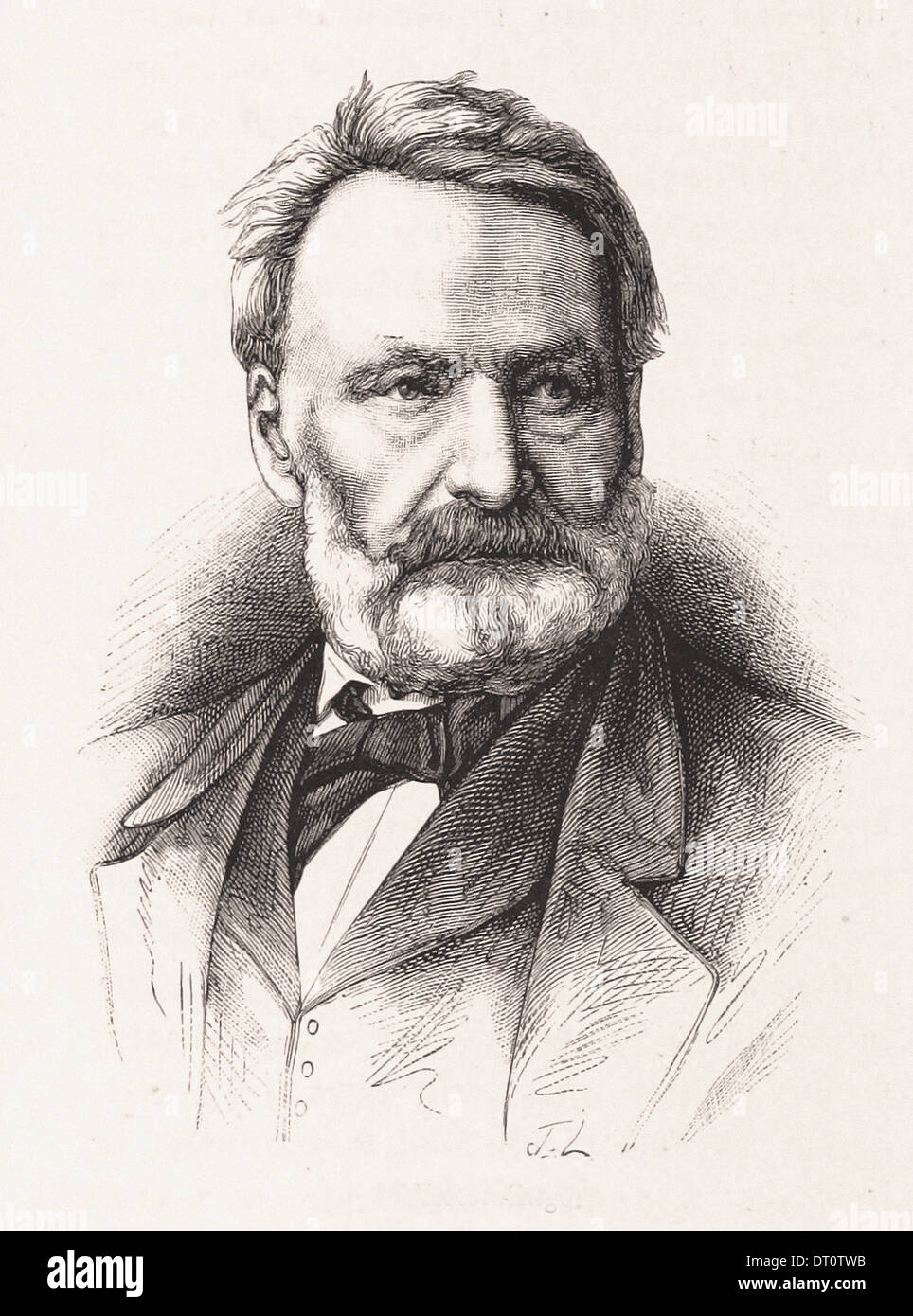 France portrait of victor hugo french engraving xix th century hi-res ...