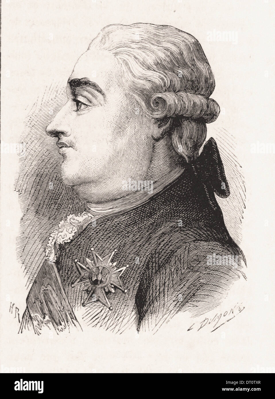 Portrait of Suffren - French engraving XIX th century Stock Photo - Alamy