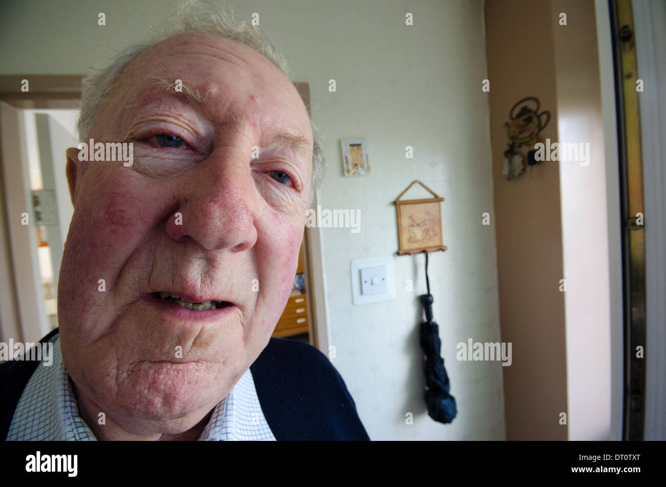 Wide angle view of old man's face Stock Photo - Alamy
