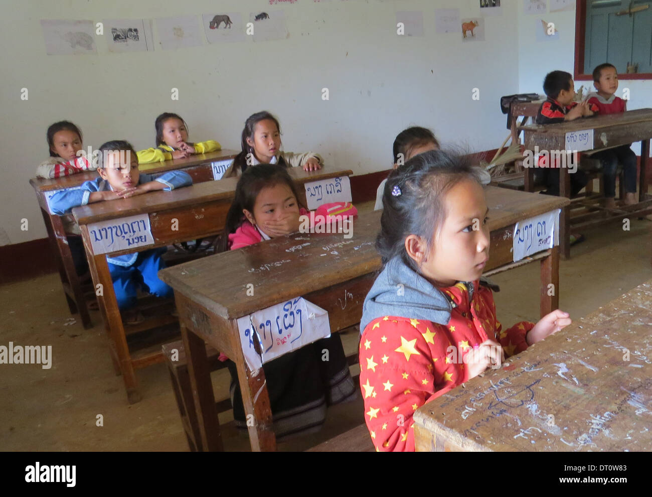 LAOS Secondary school pupils in northern Laos. Photo Tony Gale Stock ...