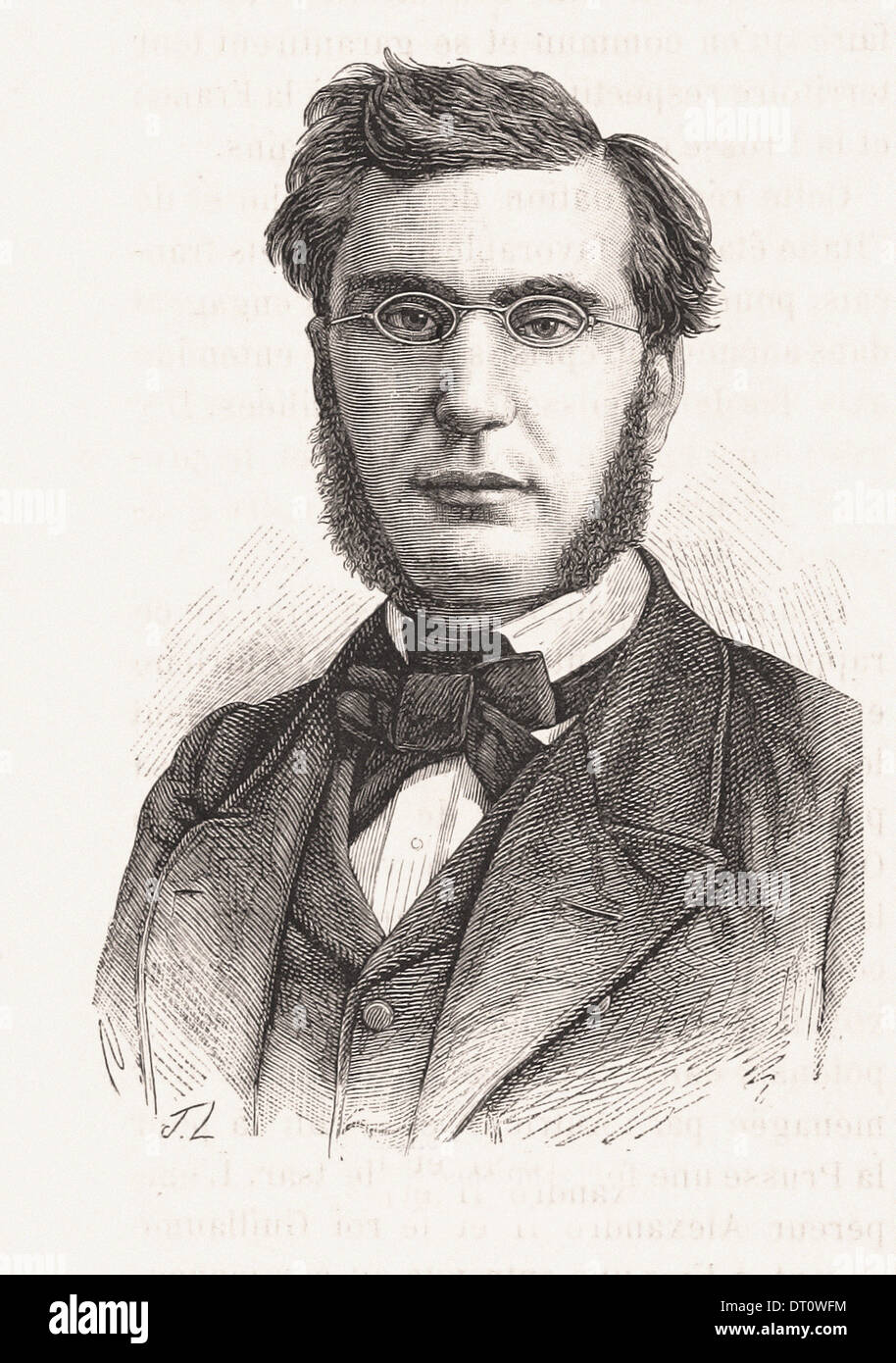Portrait of emile Olivier - French engraving XIX th century Stock Photo ...