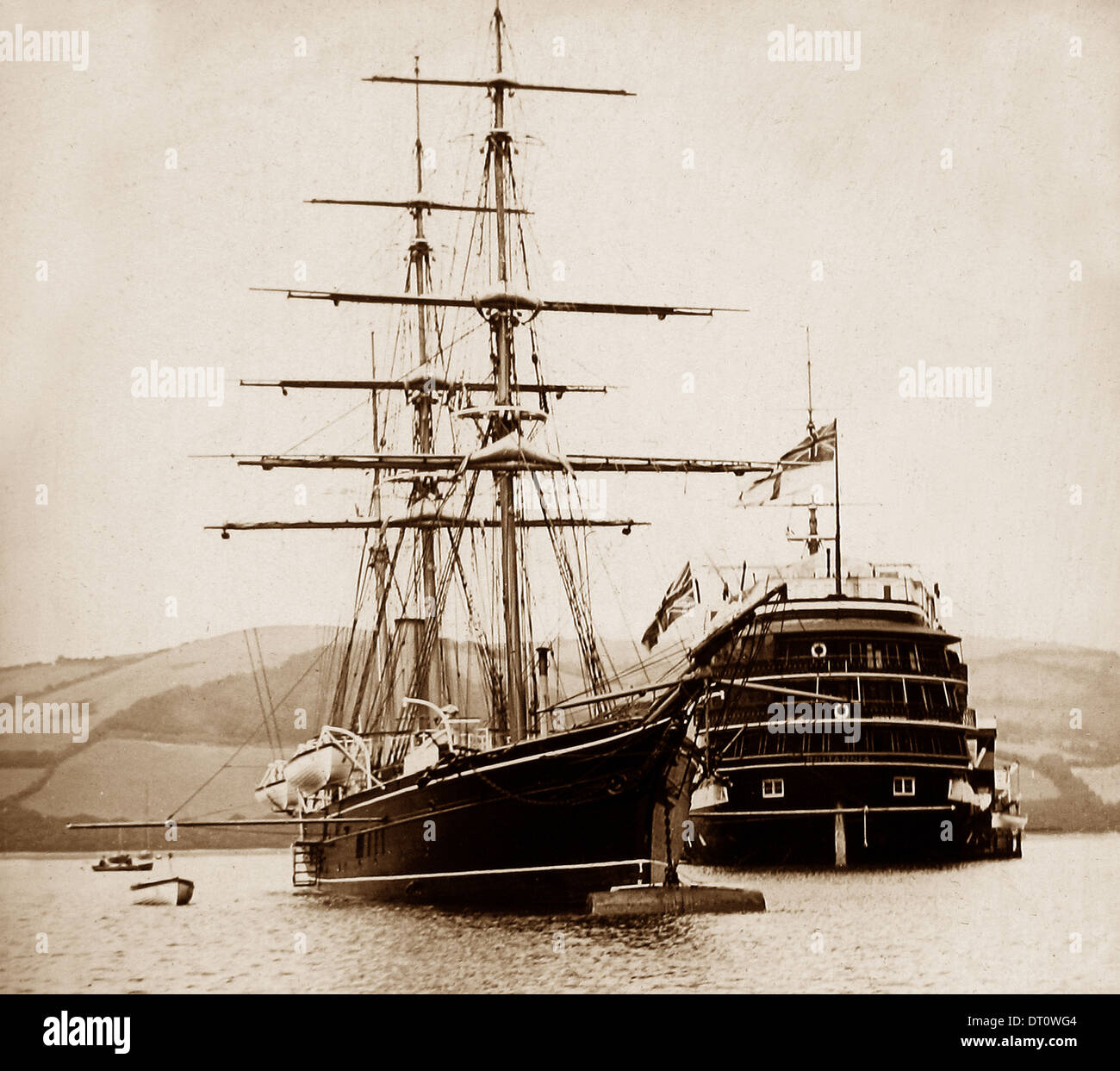 HMS Britannia Training Ship Victorian period Stock Photo - Alamy