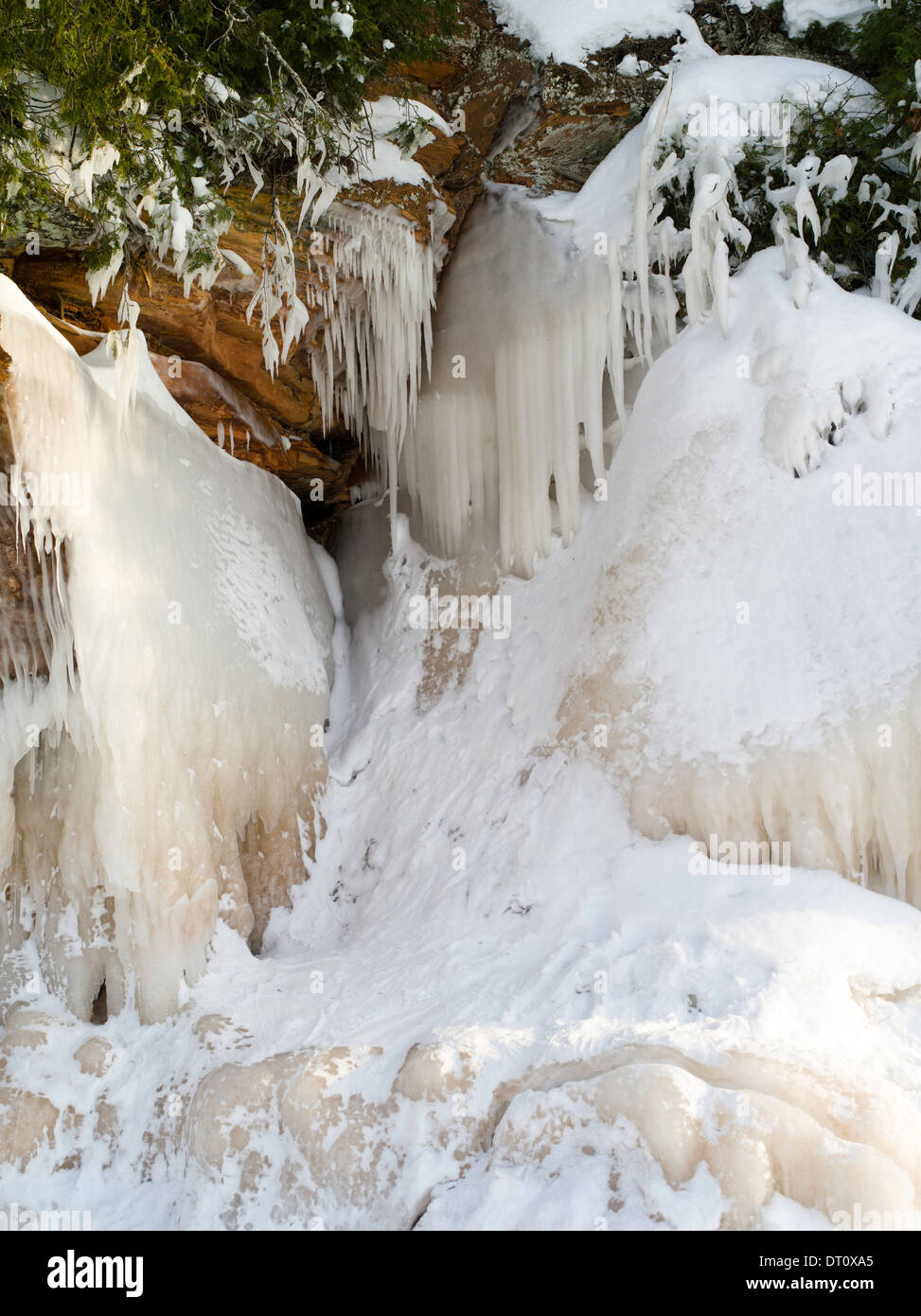 Color photograph, detail, of the Apostle Island Ice Caves, Makwike Bay ...