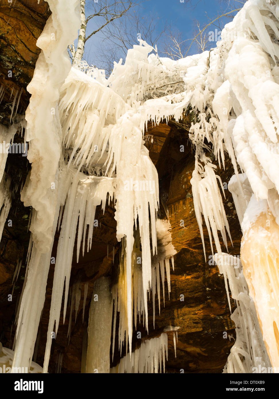 Color photograph, detail, of the Apostle Island Ice Caves, Makwike Bay ...