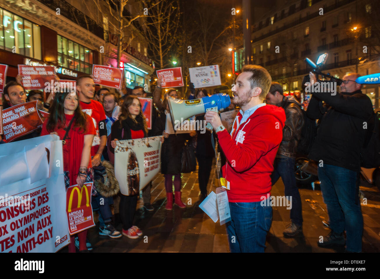 Crowd sidewalk looking men street city urban french front homosexuals ...