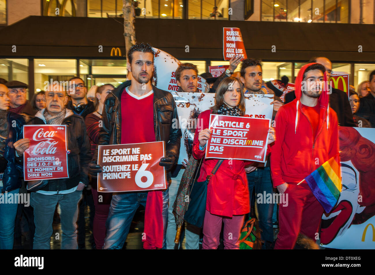 Crowd sidewalk looking men street city urban french front homosexuals ...