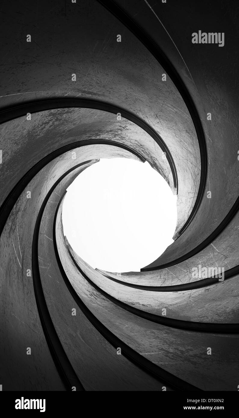 3d abstract metal gun barrel focus concept illustration Stock Photo - Alamy