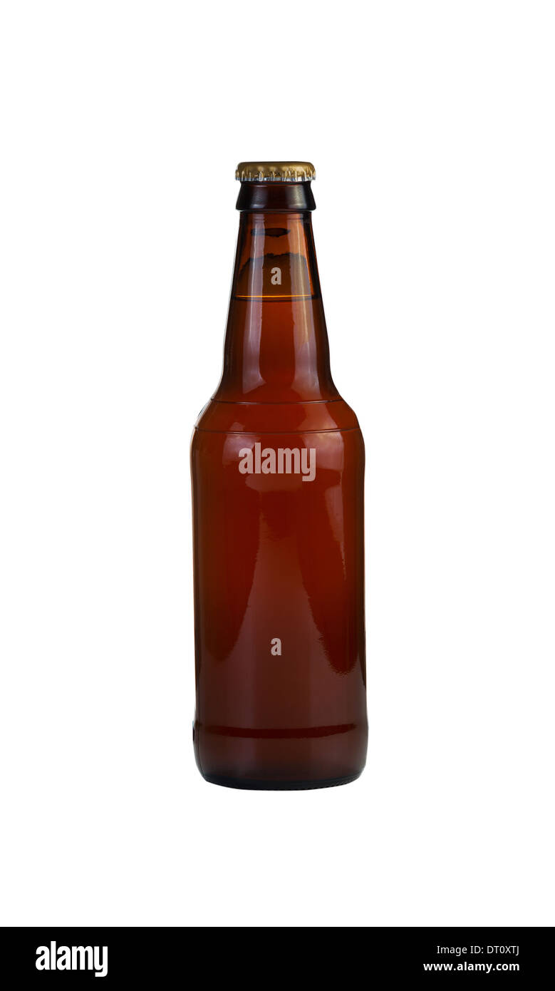 Vertical photo of an unopened bottle of beer isolated on white ...