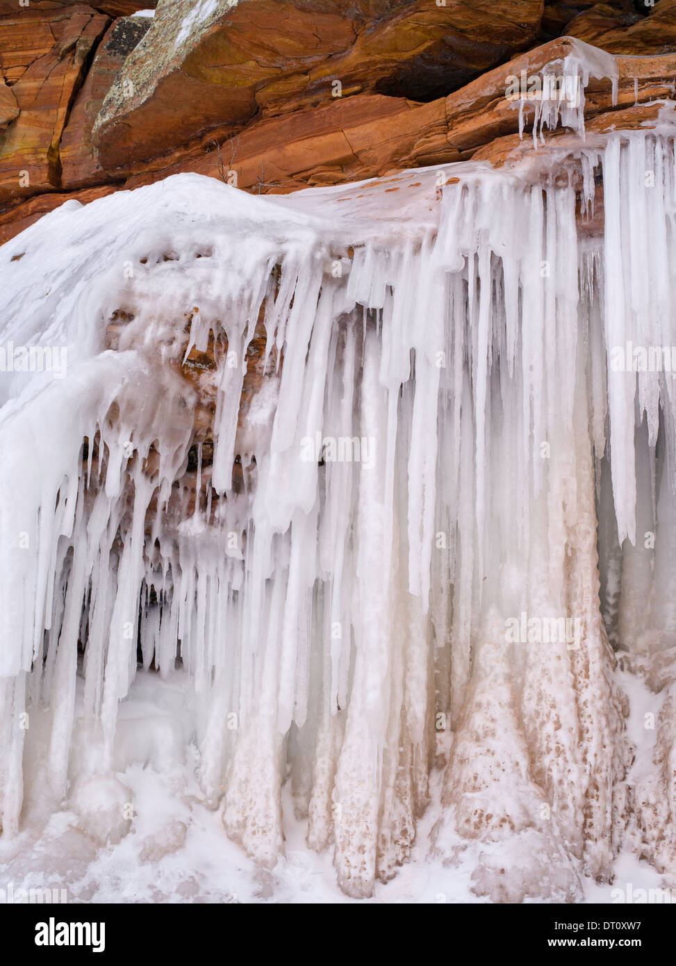 Color photograph, detail, of the Apostle Island Ice Caves, Makwike Bay ...