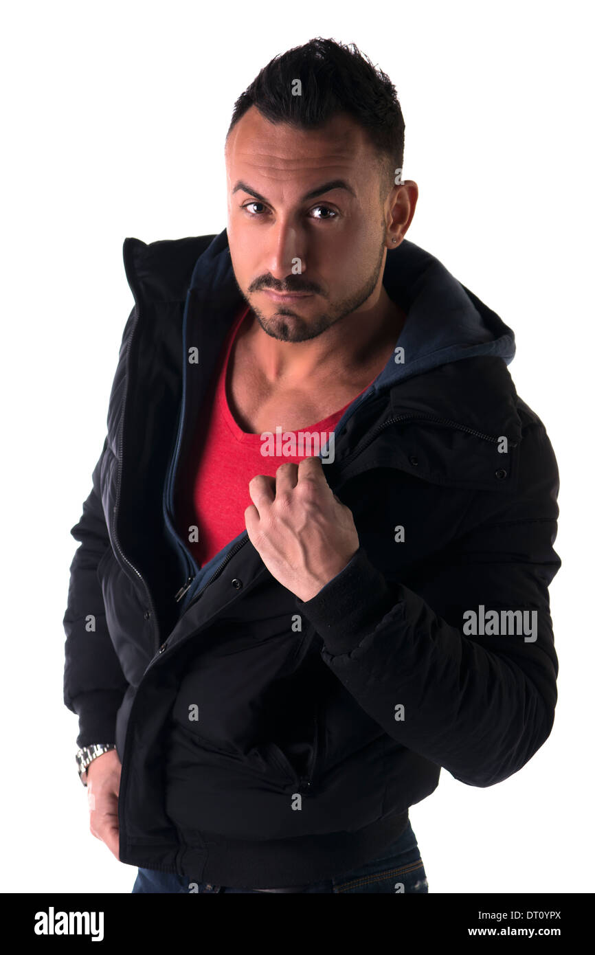 Attractive young man with open jacket hi-res stock photography and ...