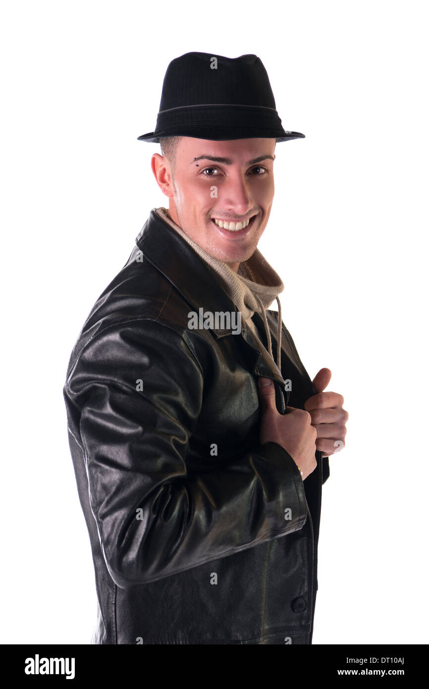 Male portrait fedora smiling hi-res stock photography and images - Alamy