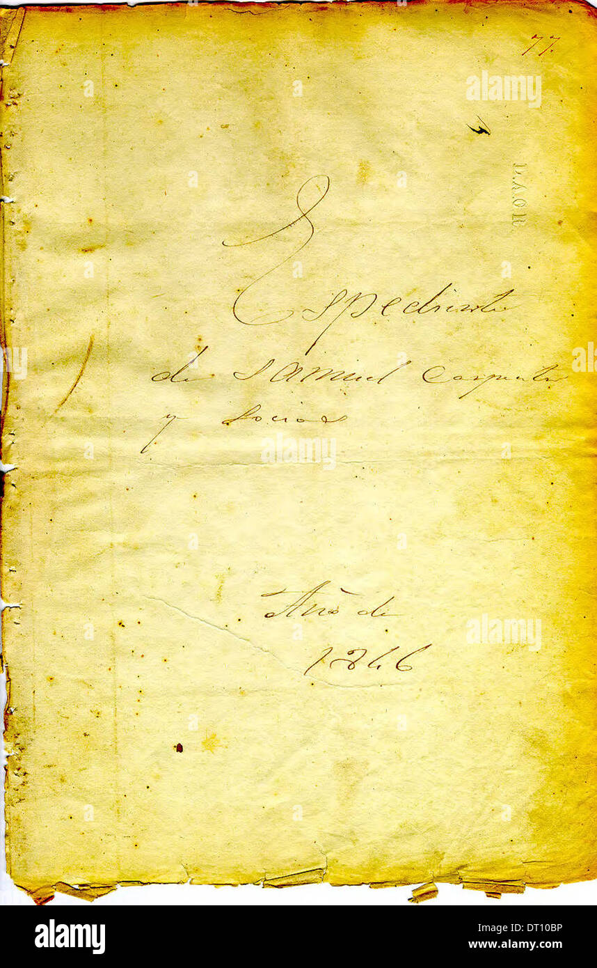 Document titled Espediente of Samuel Carpenter and Associates from 1846 ...