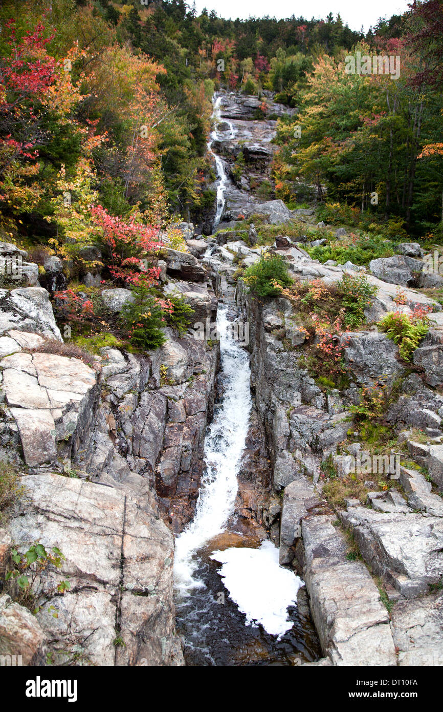 A long waterfall called the Silver Cascade plunges down rocky Mt ...