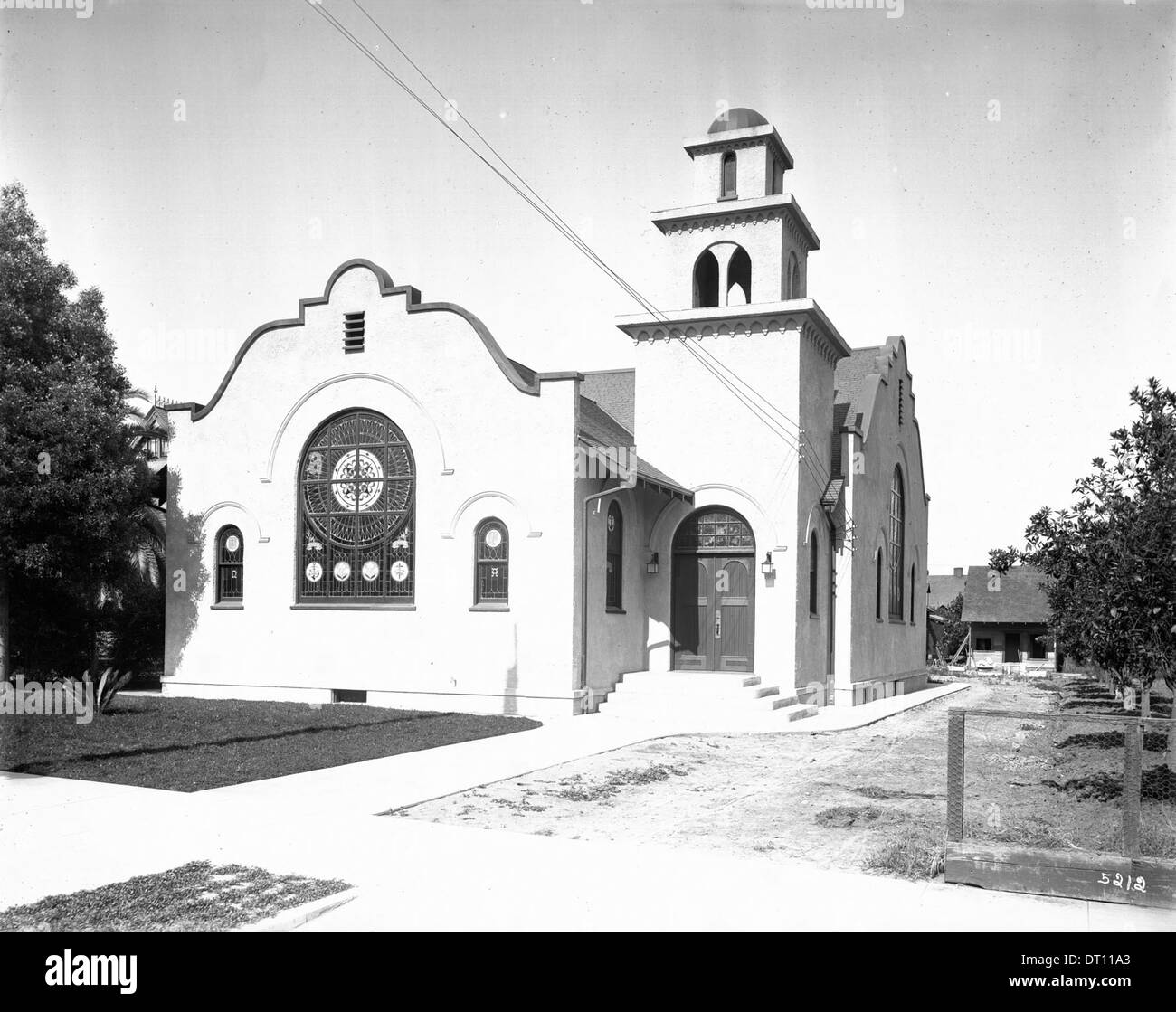 An exterior view of the First Adventist Church in Pasadena, captured ...