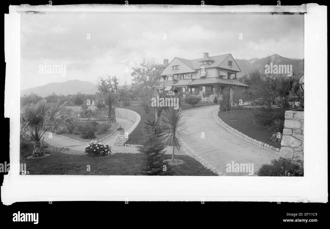 A photograph showing the exterior of the Altadena residence of Colonel ...