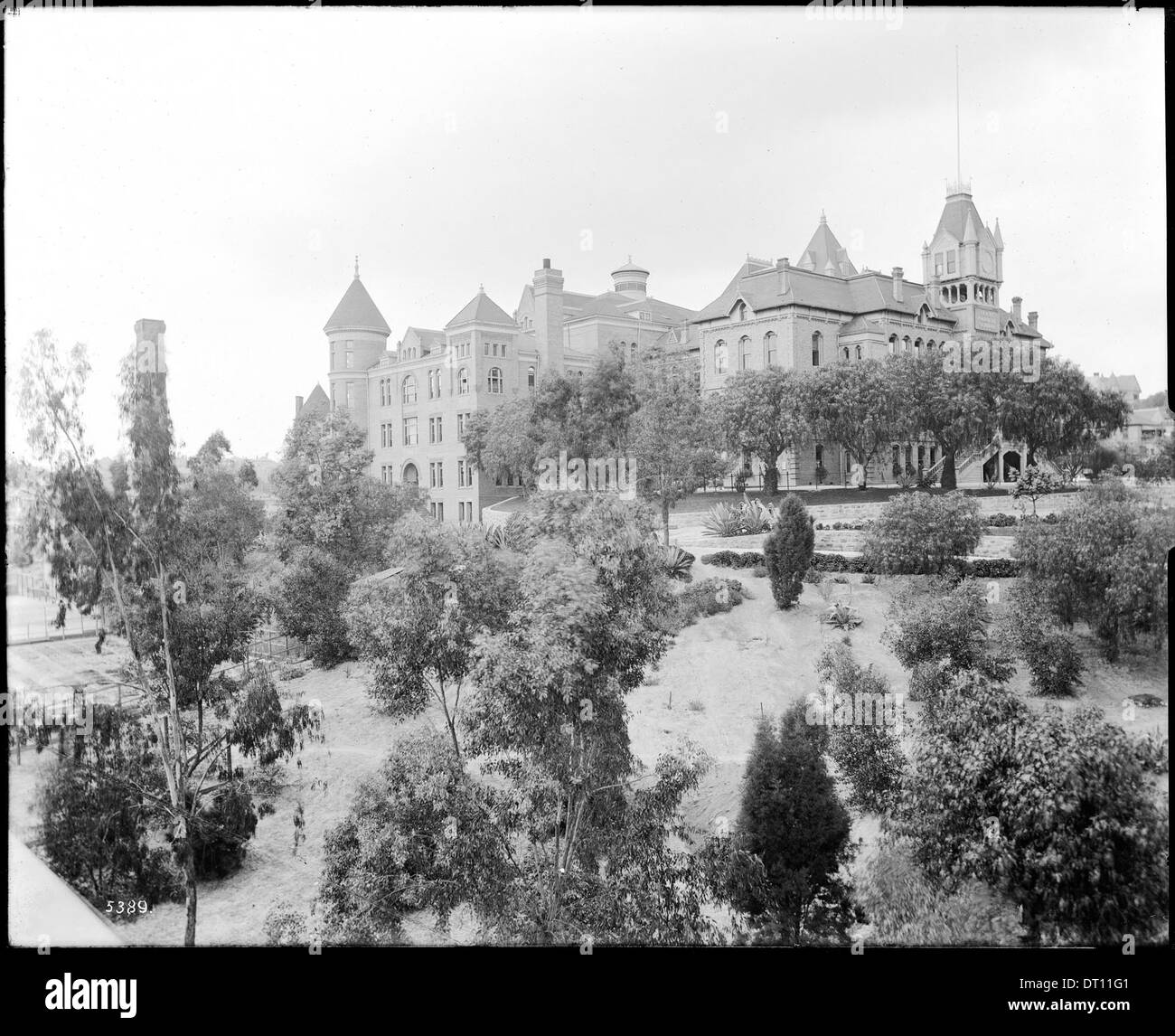 The exterior view of the California State Normal School in Los Angeles ...