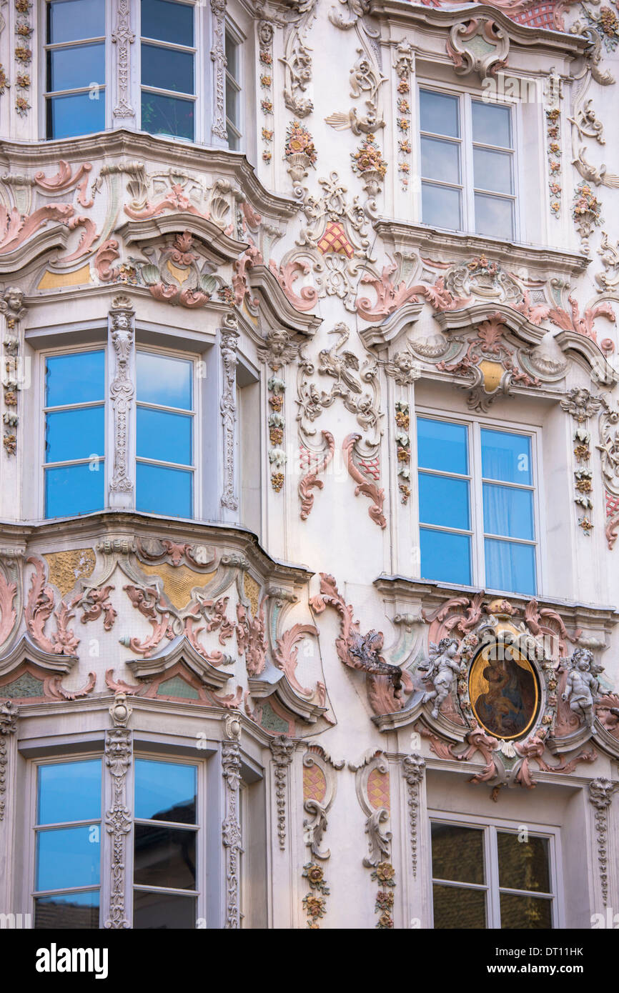 Rococo Baroque style Tyrolean architecture of Holblinghaus in Herzog ...