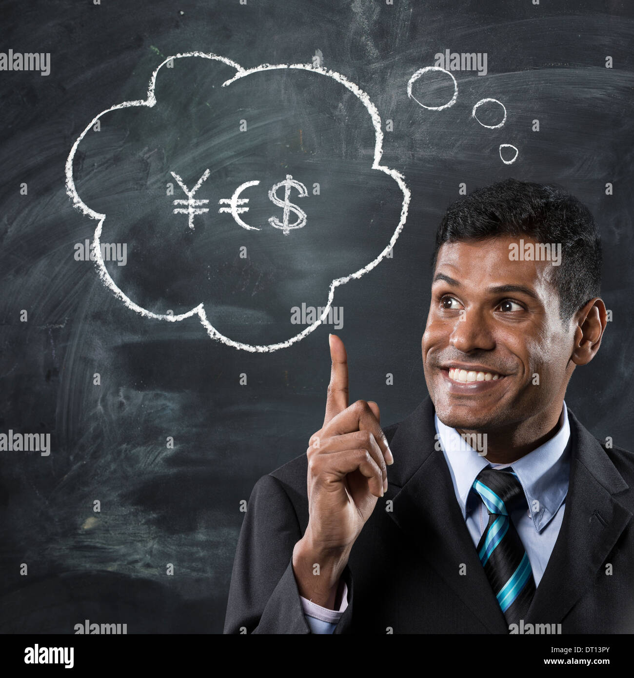 Portrait of an Indian business man thinking about money. Asian ...