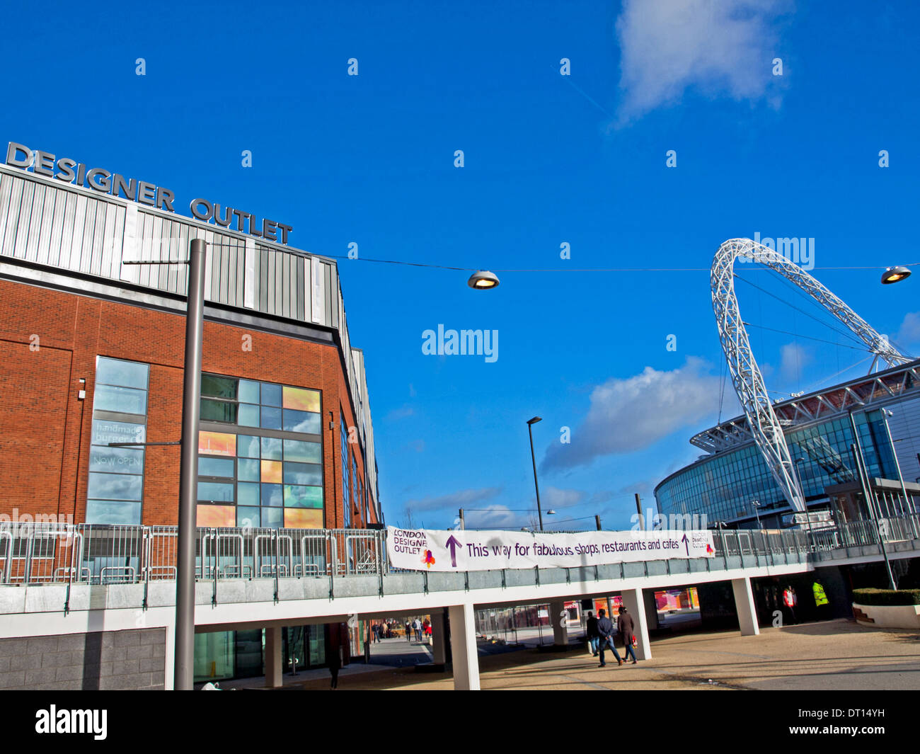 The London Designer Outlet showing the Wembley Stadium, Wembley, London ...