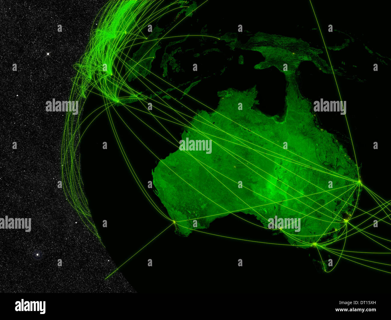 Network over Australia. Information technology concept. Elements of ...