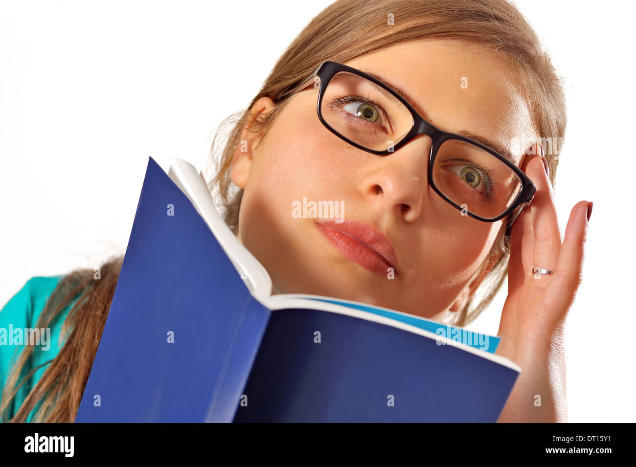 young woman learning and thinking Stock Photo - Alamy