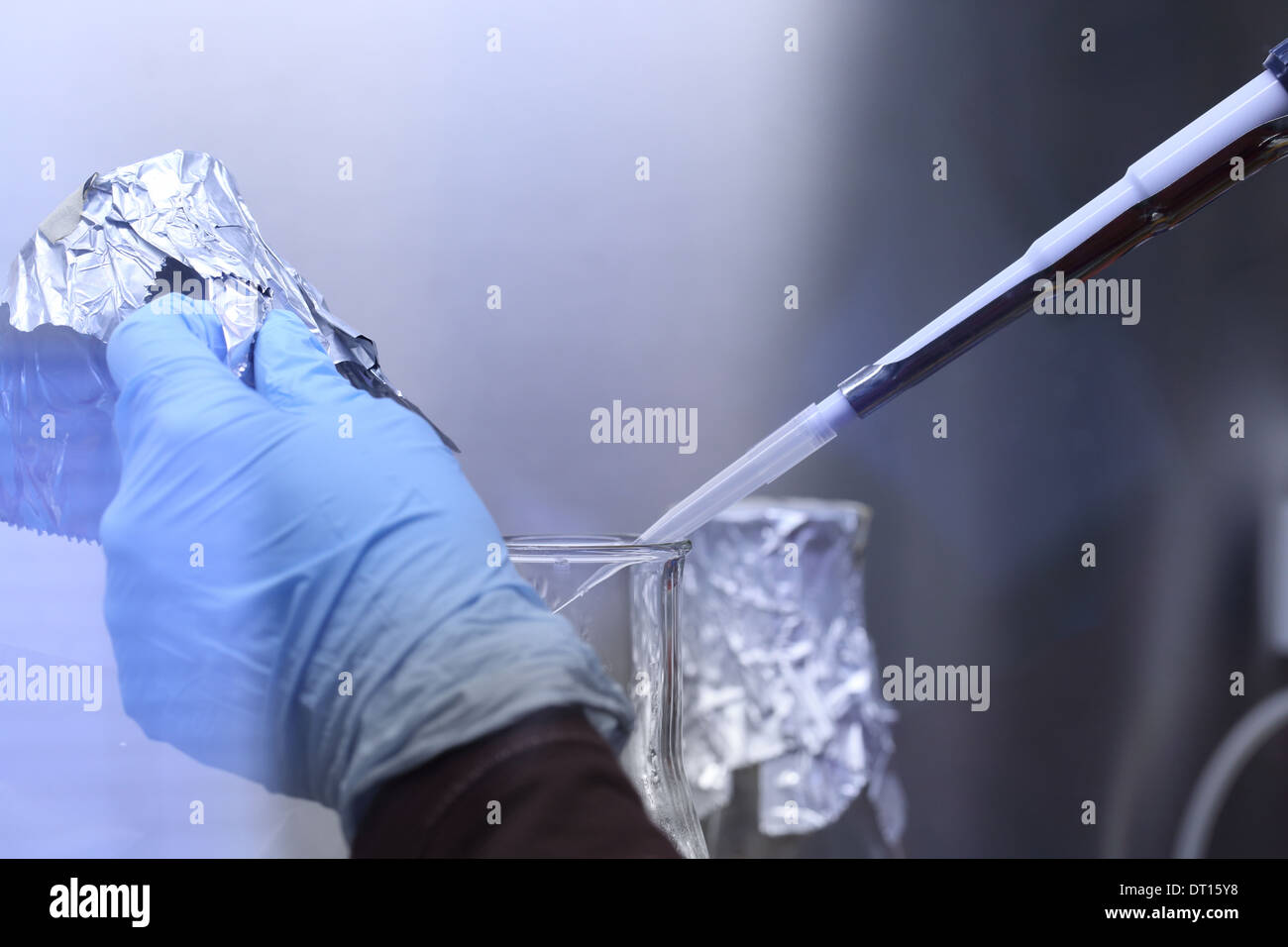 lab tools or work steps in a biological labor of research Stock Photo ...