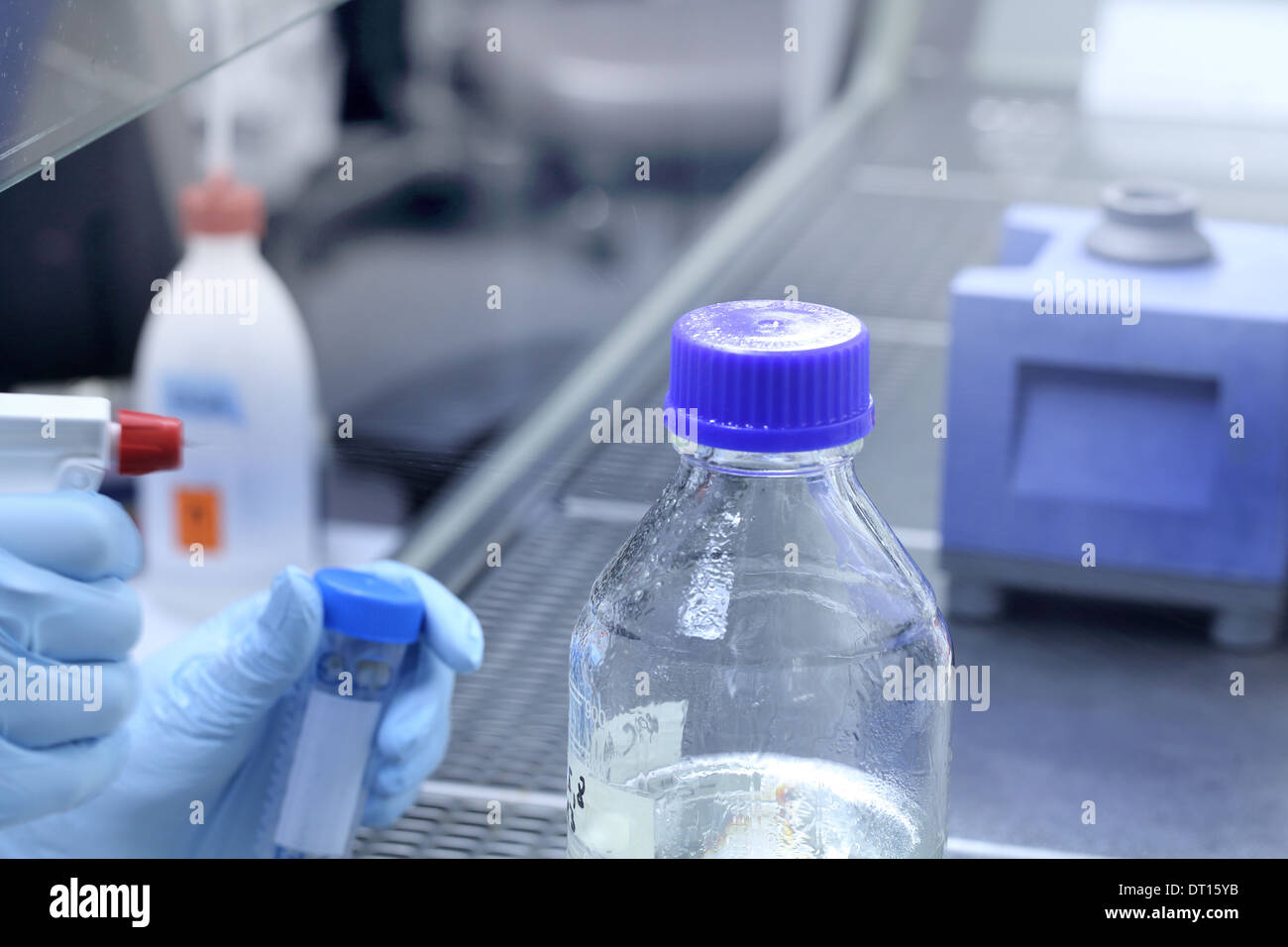 lab tools or work steps in a biological labor of research Stock Photo ...