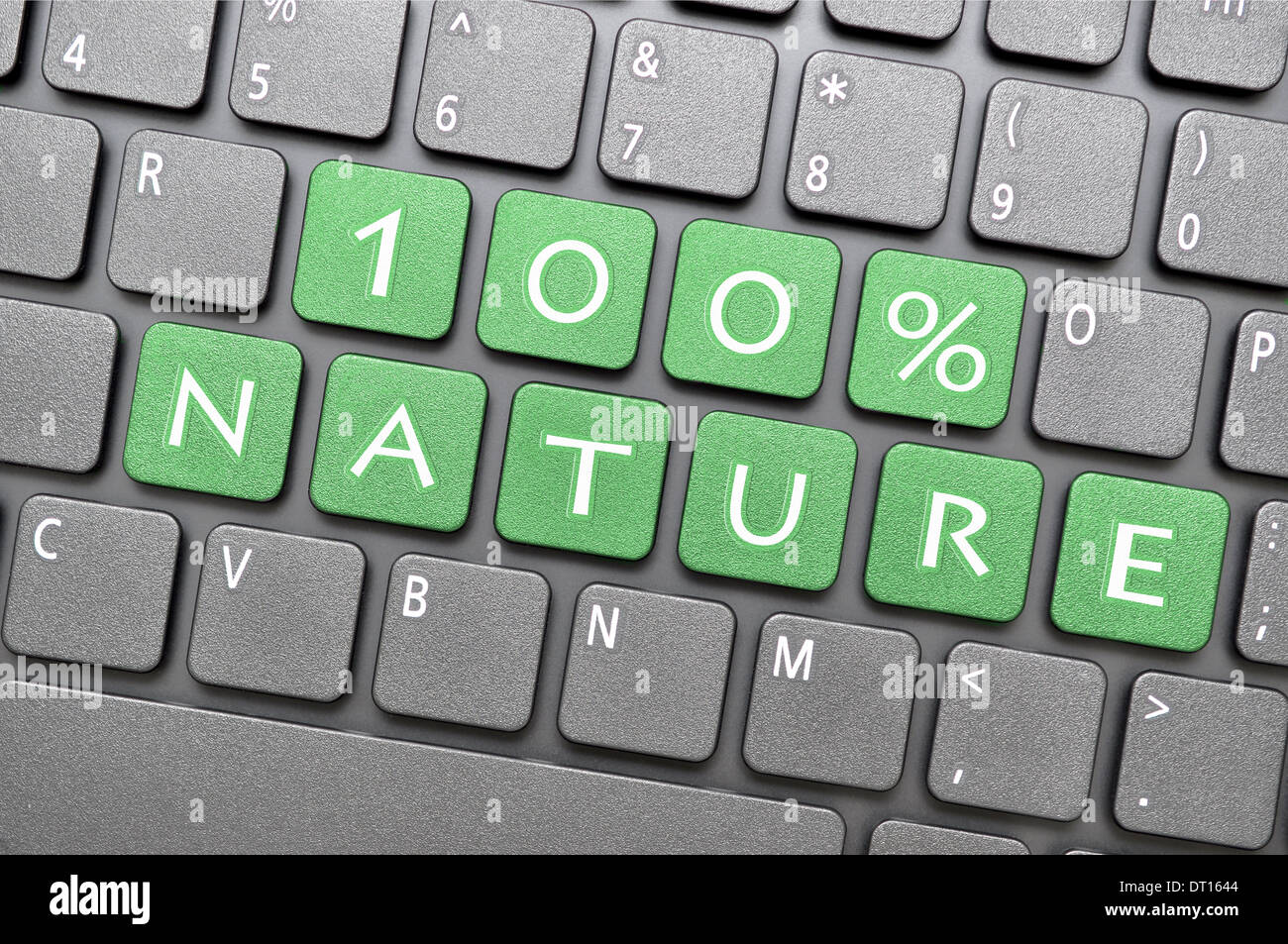 One hundred percent nature on keyboard Stock Photo - Alamy