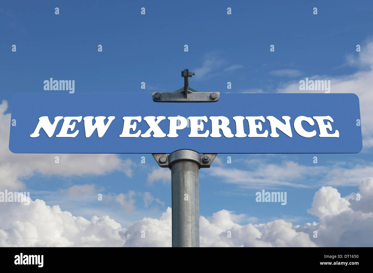 New experience road sign Stock Photo - Alamy