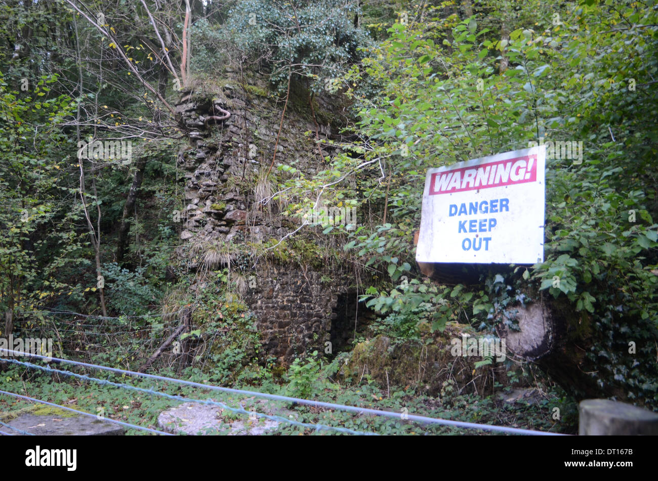 Danger warning sign, Brecon Beacons National Park, South Wales Stock ...