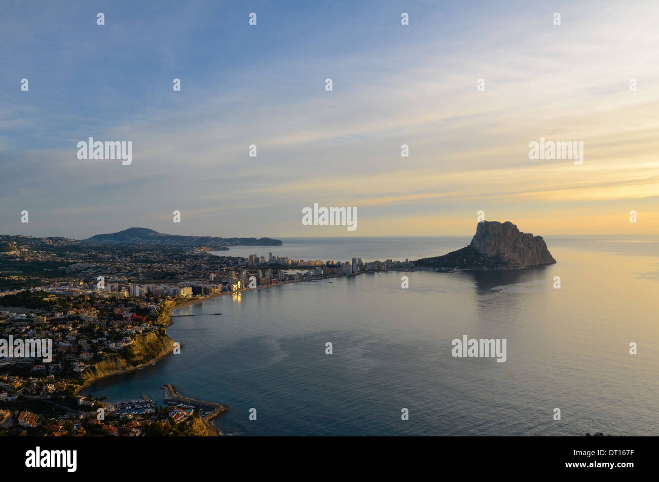 Calpe bay with its landmark rock, Penon de Ifach Stock Photo - Alamy