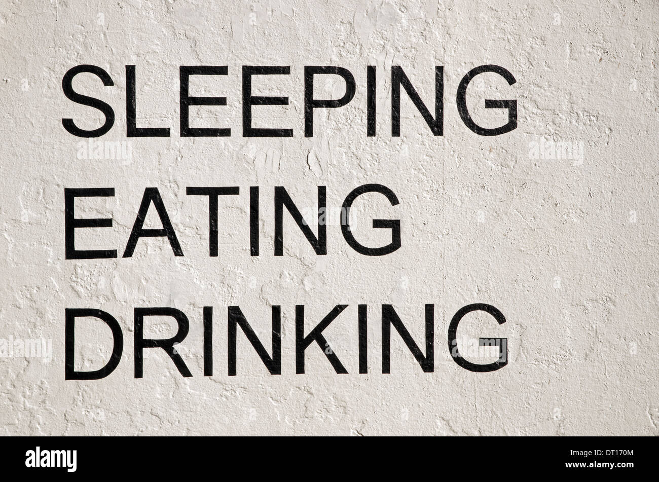 Eat drink and sleep sign hi-res stock photography and images - Alamy