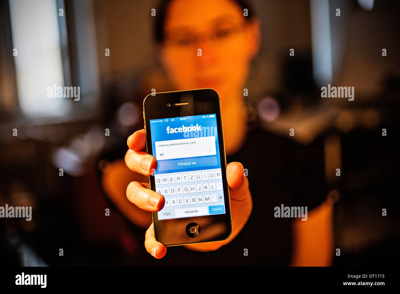 Facebook, internet, social network, screen, iPhone Stock Photo - Alamy